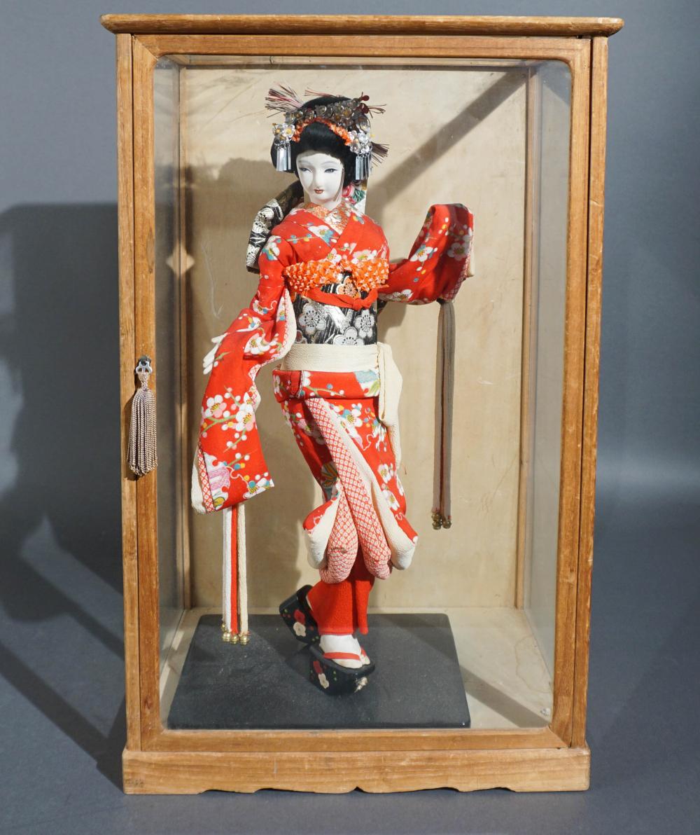 Price guide for JAPANESE GEISHA DOLL IN DISPLAY
