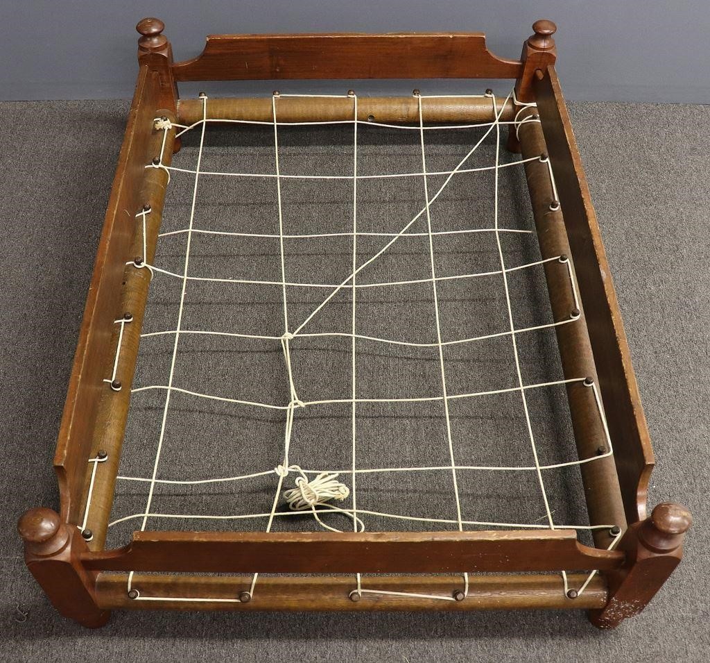 Price guide for Maple hired man's rope bed or