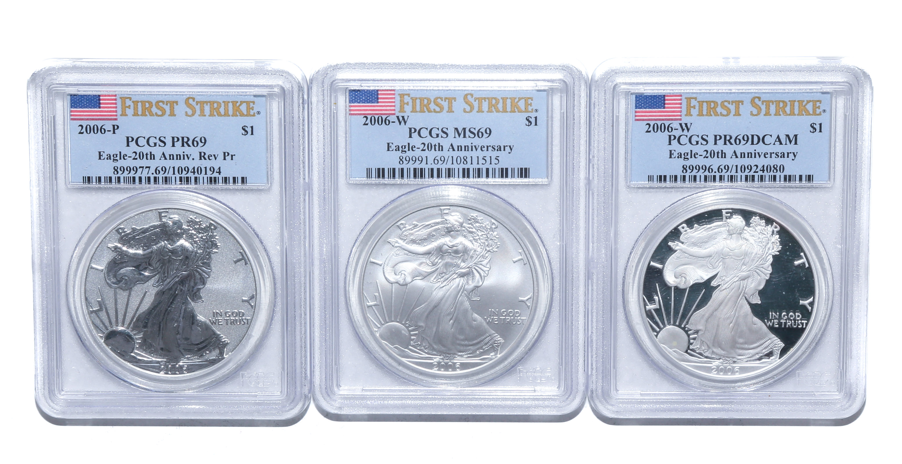 Price guide for PCGS 69 SET OF 2006 EAGLES 20TH