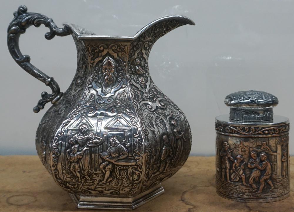 Price guide for SILVER ON COPPER PITCHER AND TEA