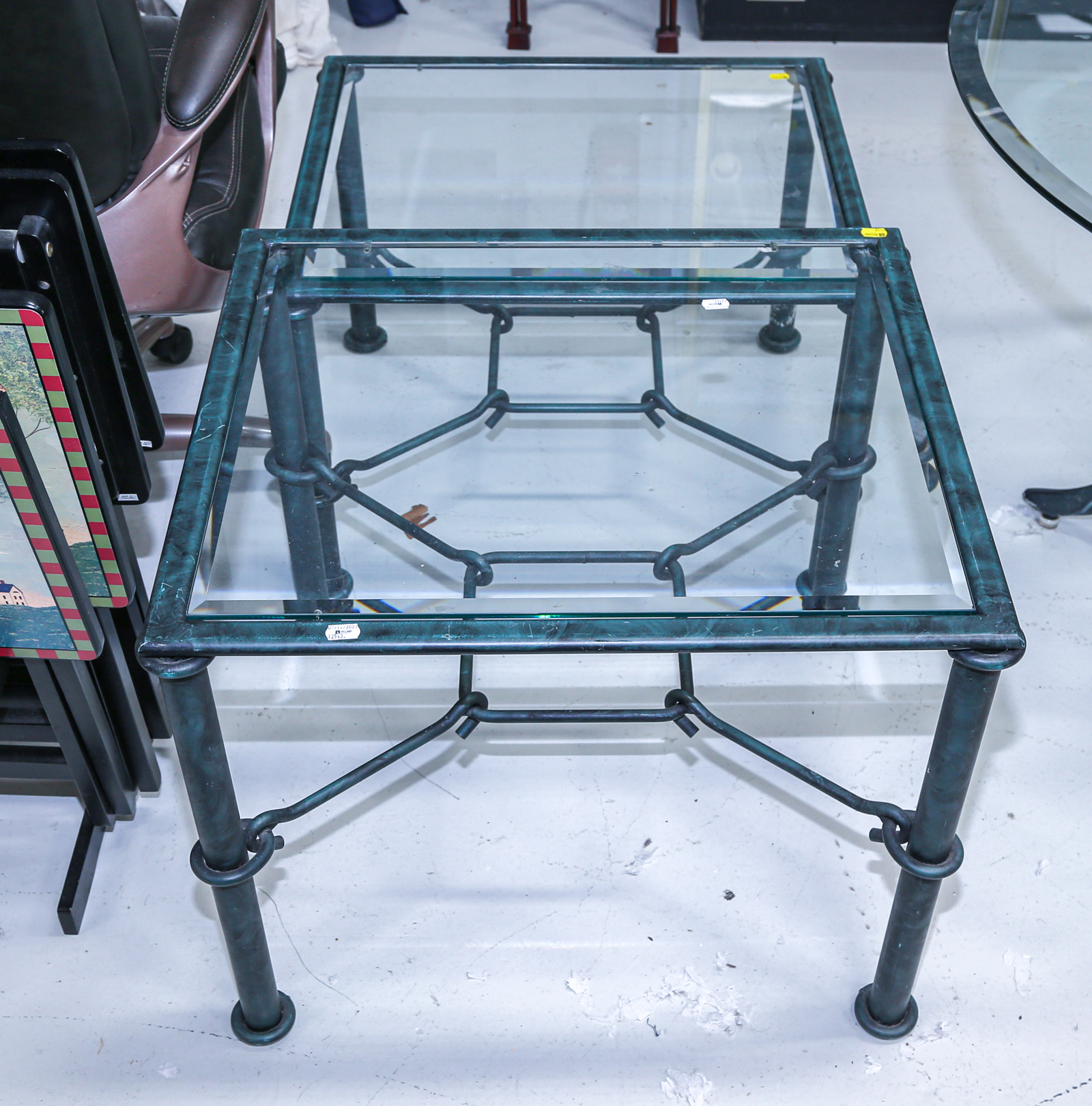 Price guide for TWO CONTEMPORARY STYLE METAL