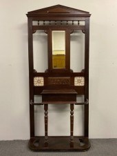 ANTIQUE HALL TREE WITH MIRROR | Pricing Guides Dictionary & Values
